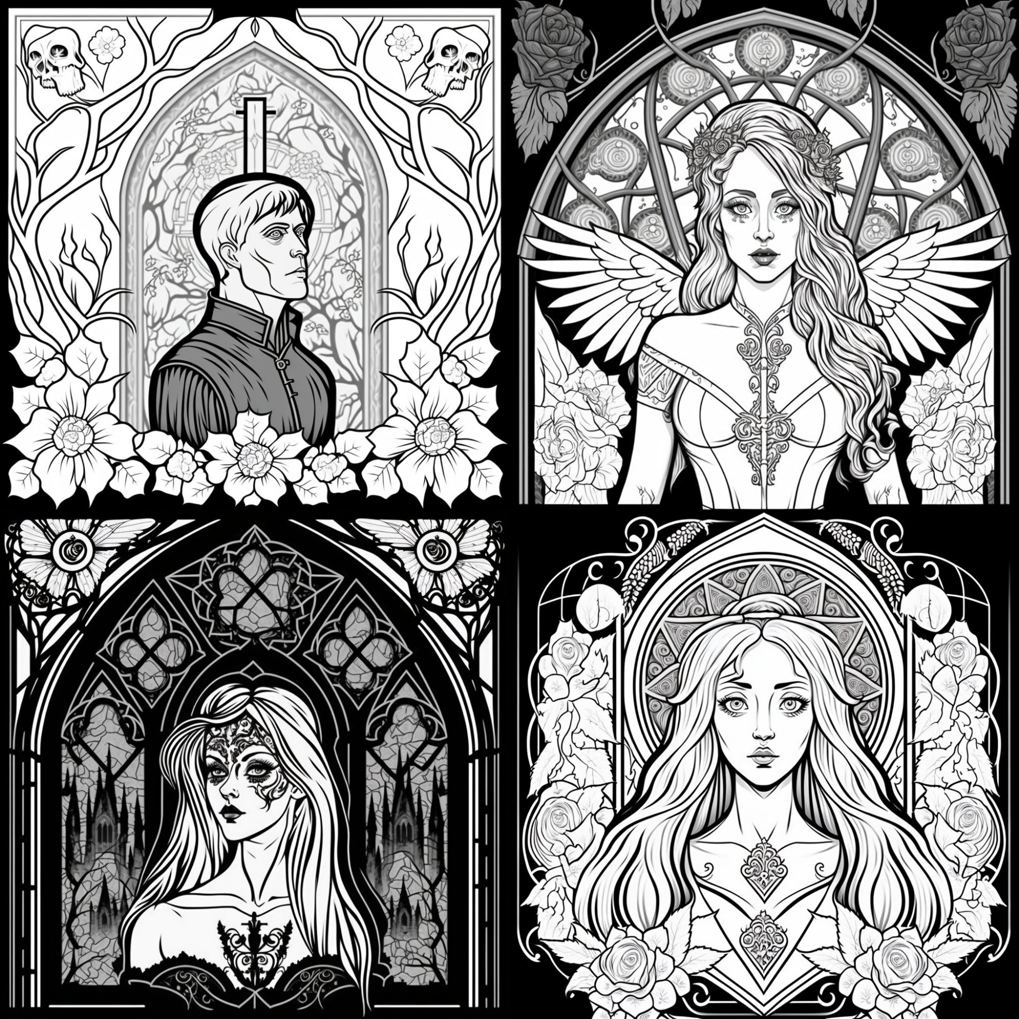 100 Gothic Coloring Pages Printable Coloring Book Coloring - Etsy