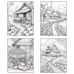 100 Autumn Landscape Coloring Pages | Printable Coloring Book ...