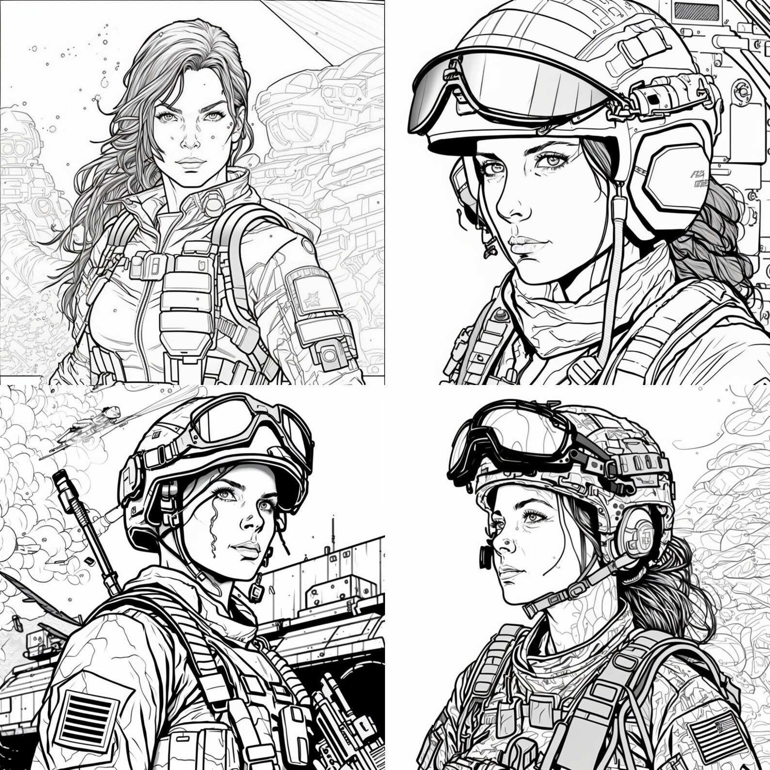 200 Modern Female Soldier Coloring Pages | Printable Coloring Book ...