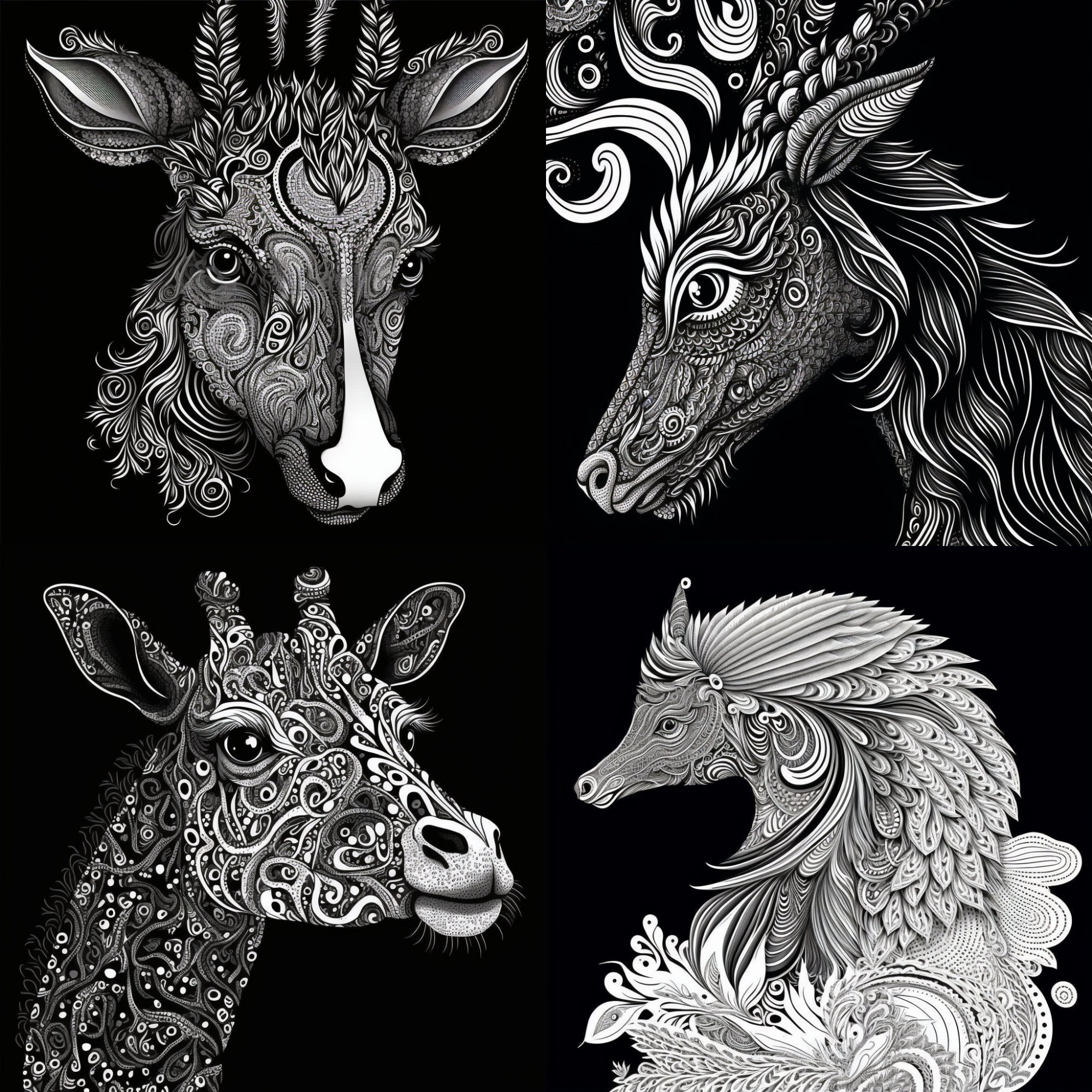 120 Animal Mandala Coloring Pages Printable Coloring Book - Etsy