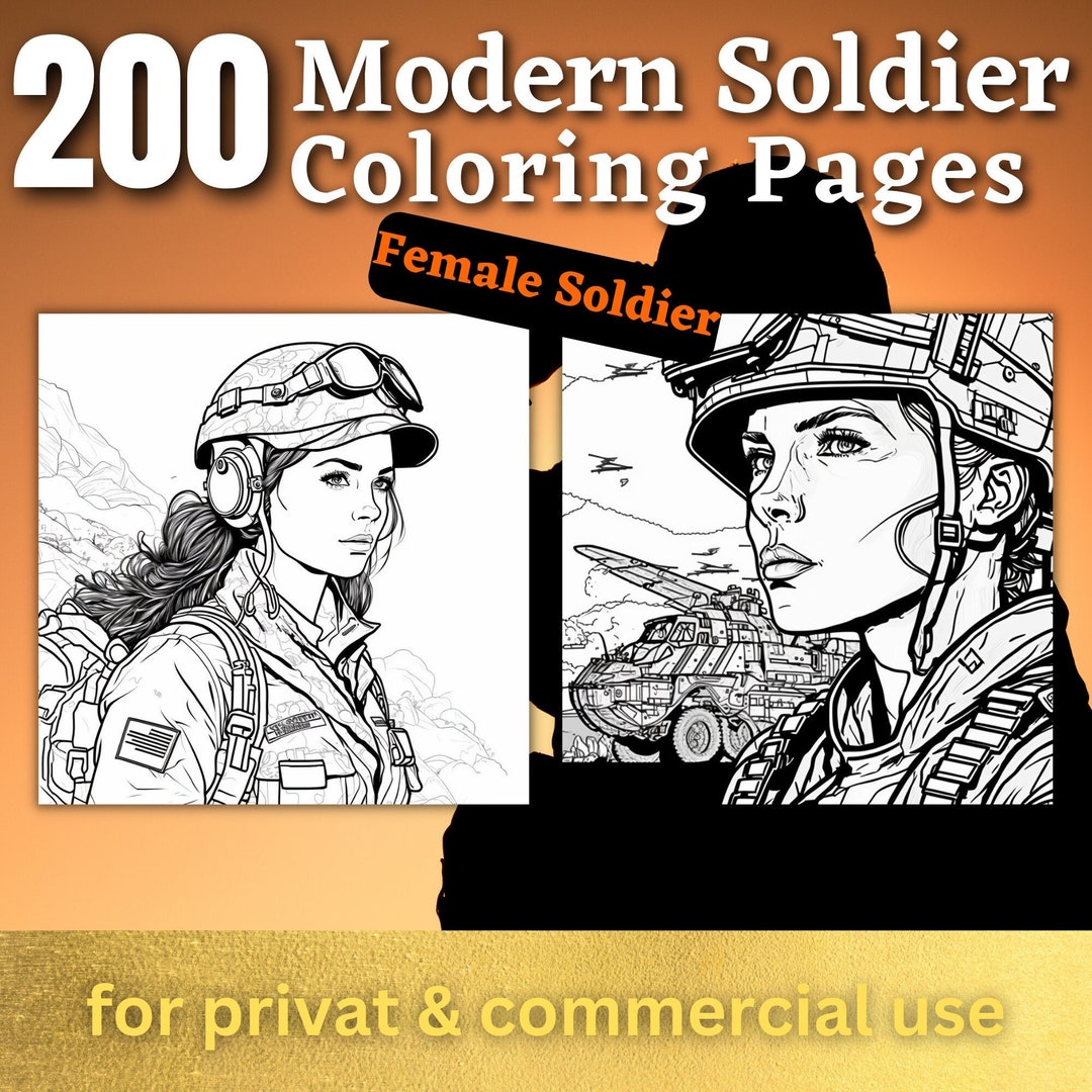 200 Modern Female Soldier Coloring Pages | Printable Coloring Book ...