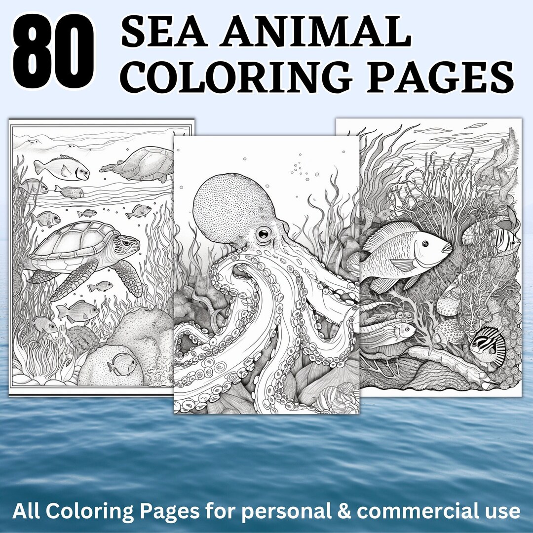 80 Sea Animal Coloring Pages | Printable Coloring Book | Coloring Pages ...