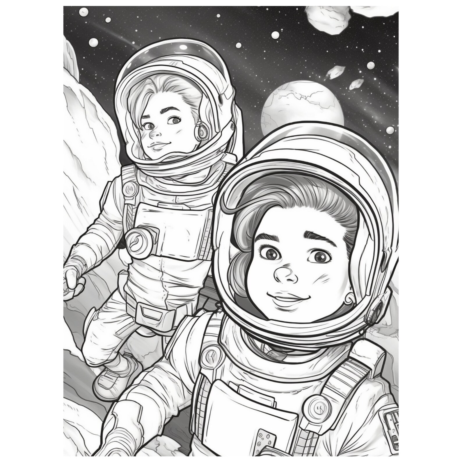 100 Space Adventure Coloring Pages Printable Coloring Book - Etsy