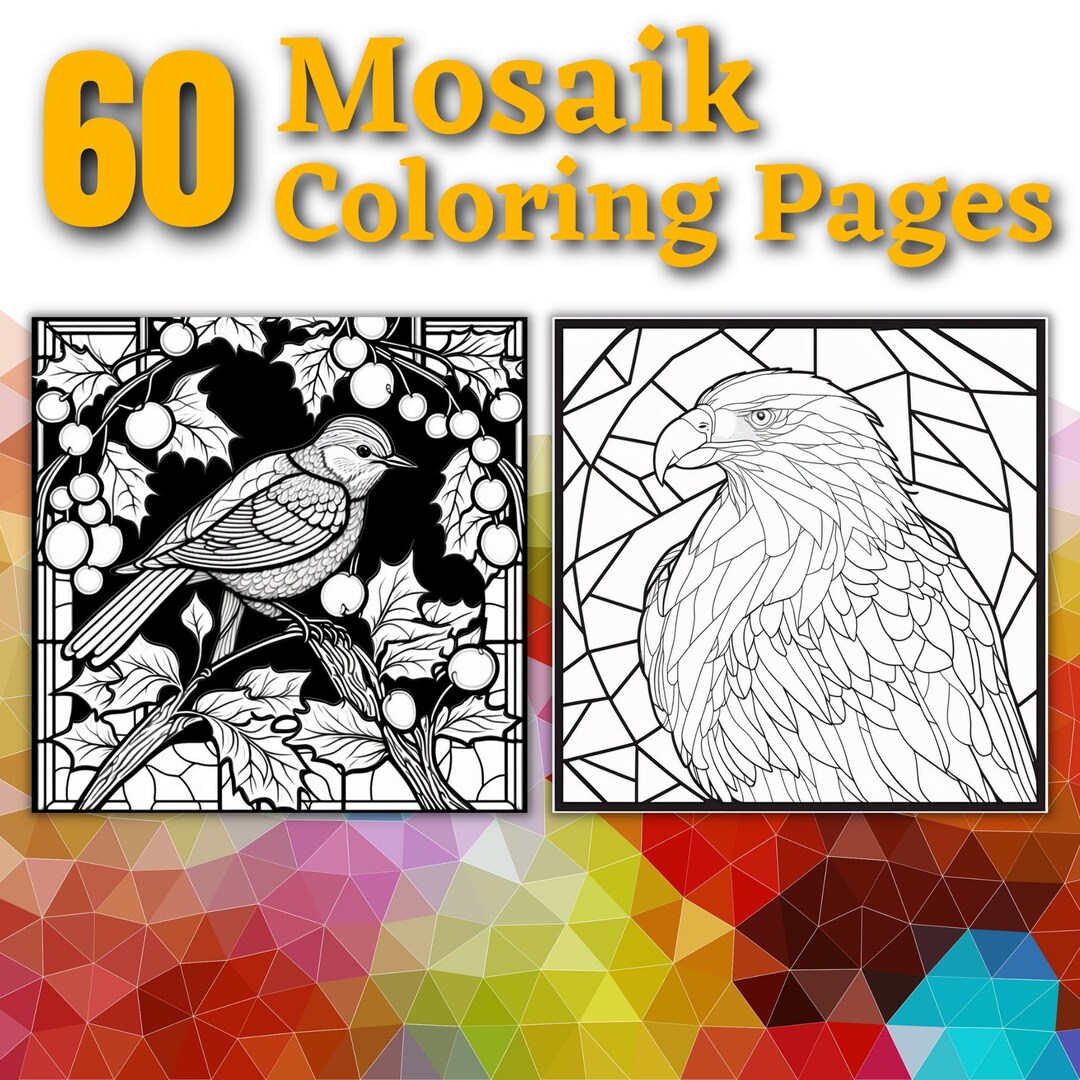 60 Mosaik Animal and Flower Coloring Pages | Printable Coloring Book ...
