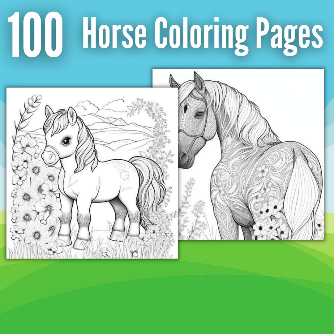 100 Horse Coloring Pages | Printable Coloring Book | Coloring Pages for ...