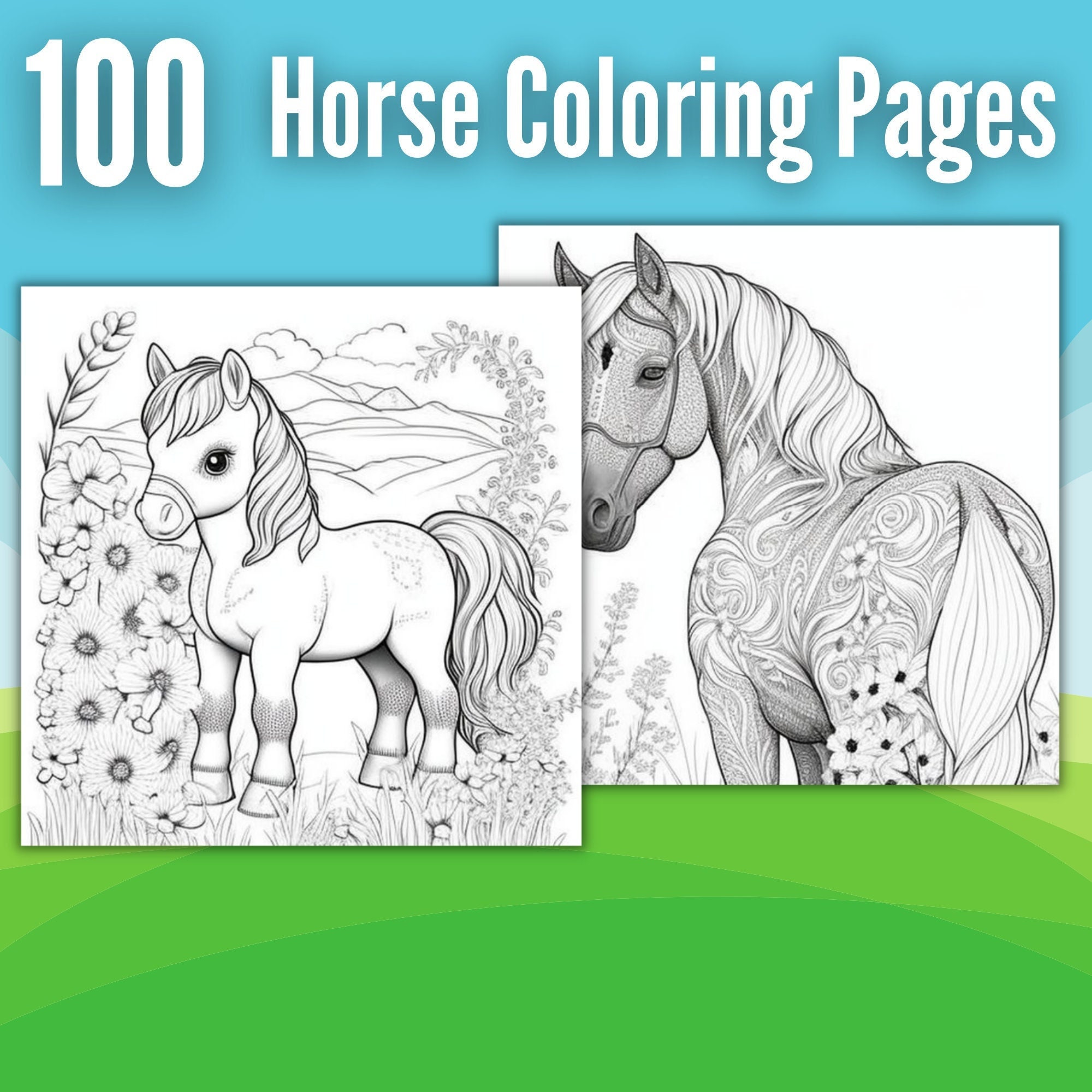 Coloring Book Pages Of Horse