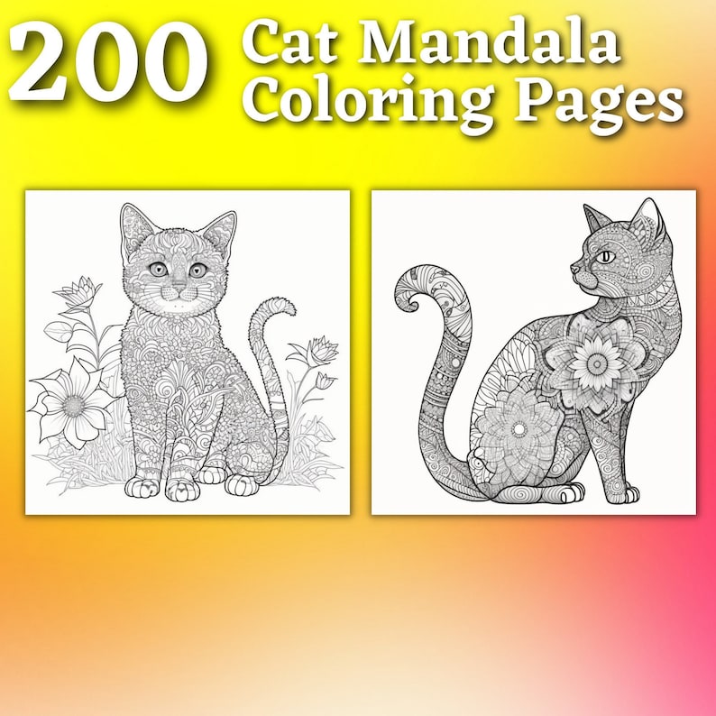 200 Cat Coloring Pages | Printable Coloring Book | Coloring Pages for ...