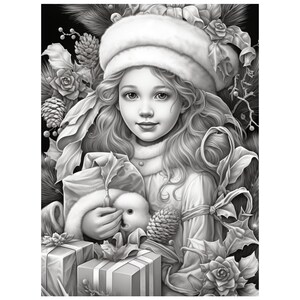 80 Christmas Grayscale Coloring Pages | Printable Coloring Book ...