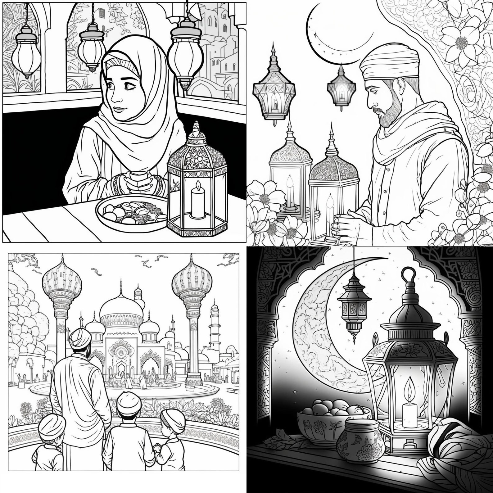 50 Ramadan Coloring Pages Printable Coloring Book Coloring Pages for ...