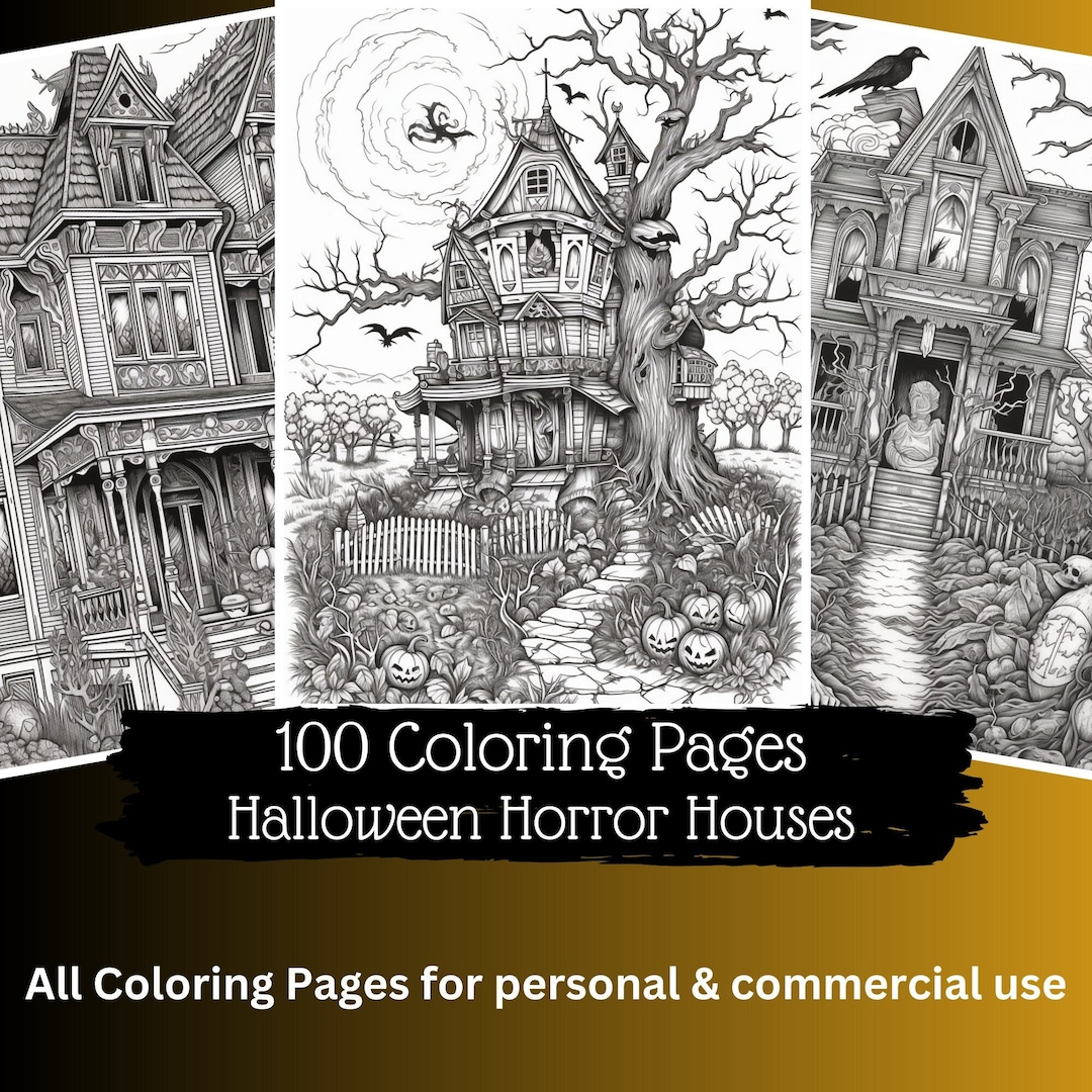 100 Halloween Horror House Coloring Pages Cute | Printable Coloring ...