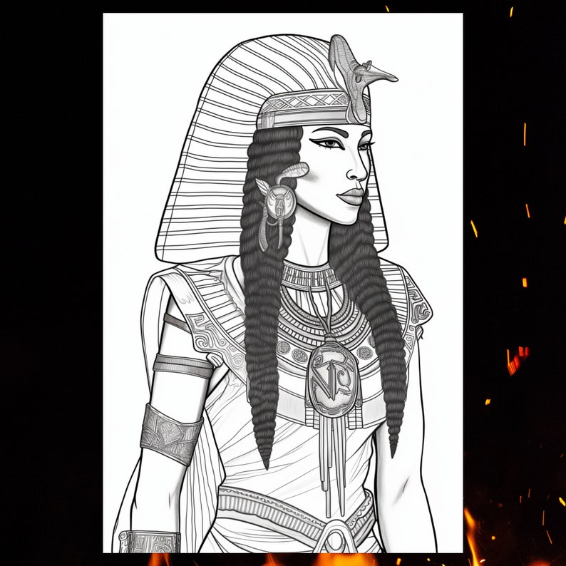 Egyptian Women Coloring Pages Printable Coloring Book - Etsy UK