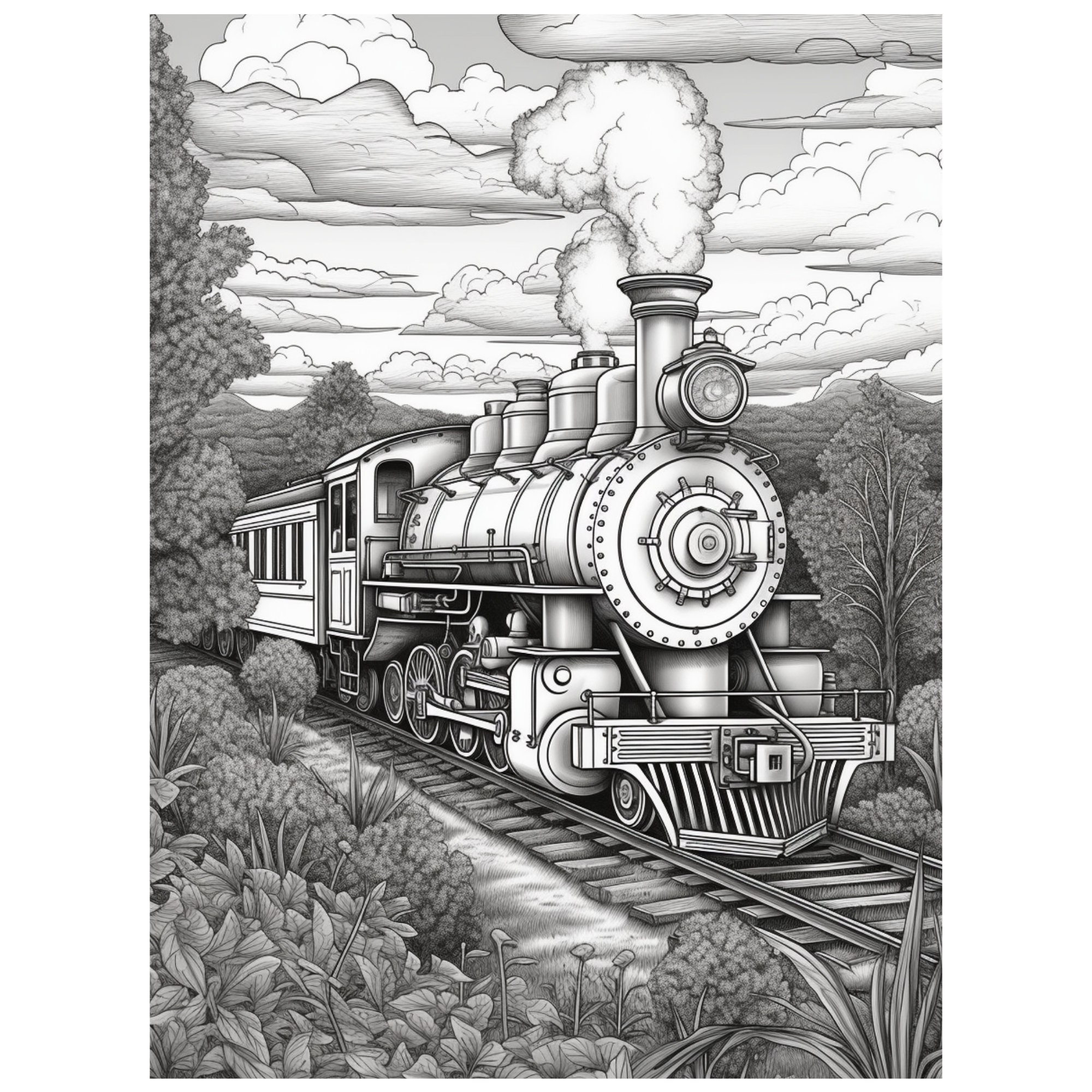 130 Train Coloring Pages Cute | Printable Coloring Book | Coloring ...