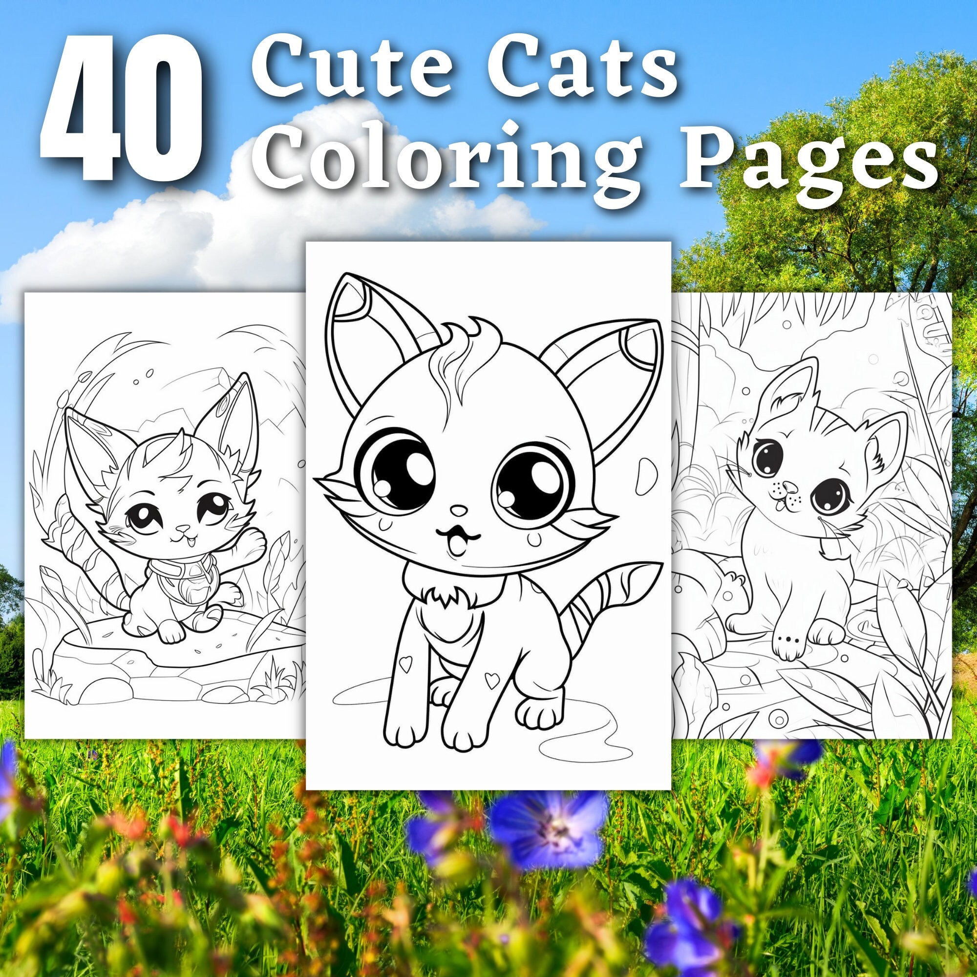 40 Cute Cat Coloring Pages Printable Coloring Book Coloring Pages for ...