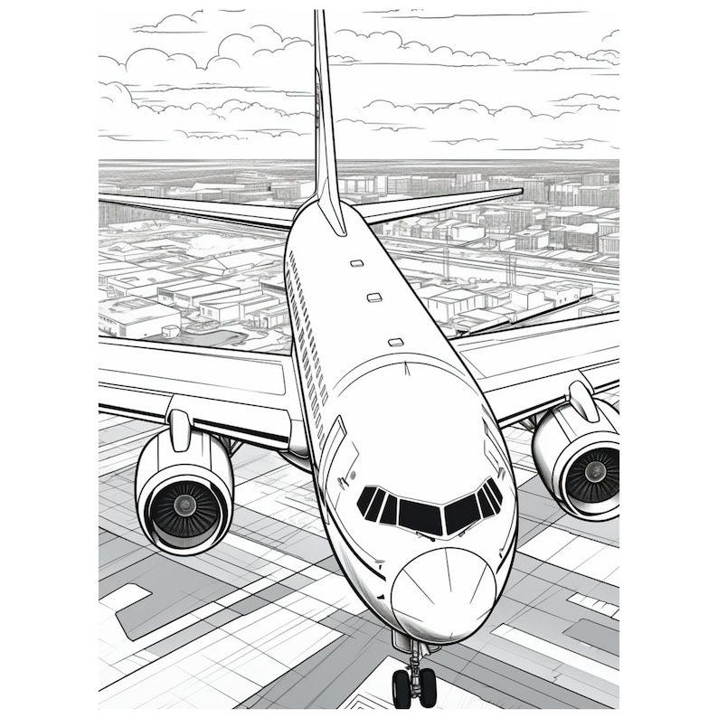 60 Aircraft & Plain Coloring Pages Cute Printable Coloring - Etsy