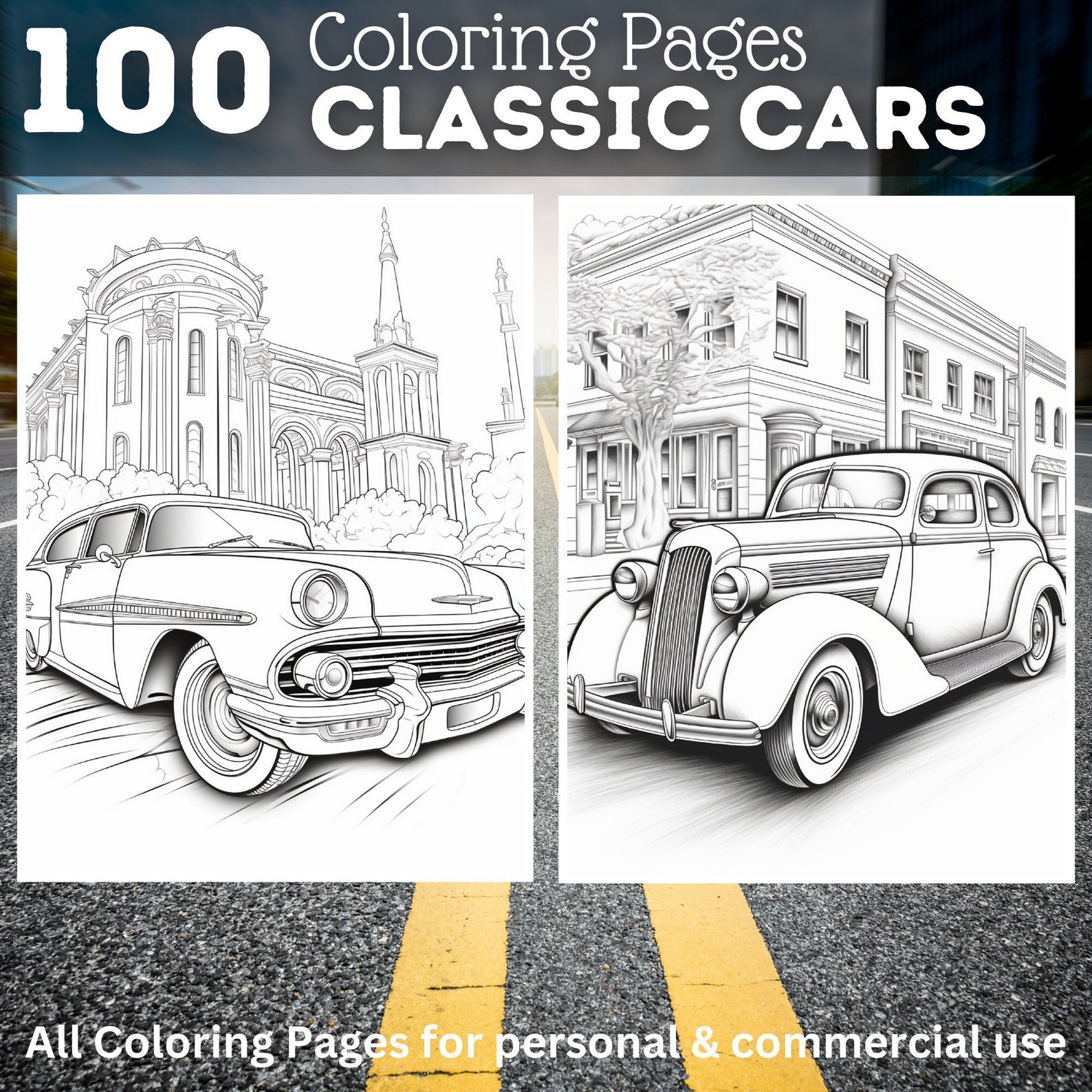 100 Car Coloring Pages Classic Cars and Oldtimer Printable Coloring ...