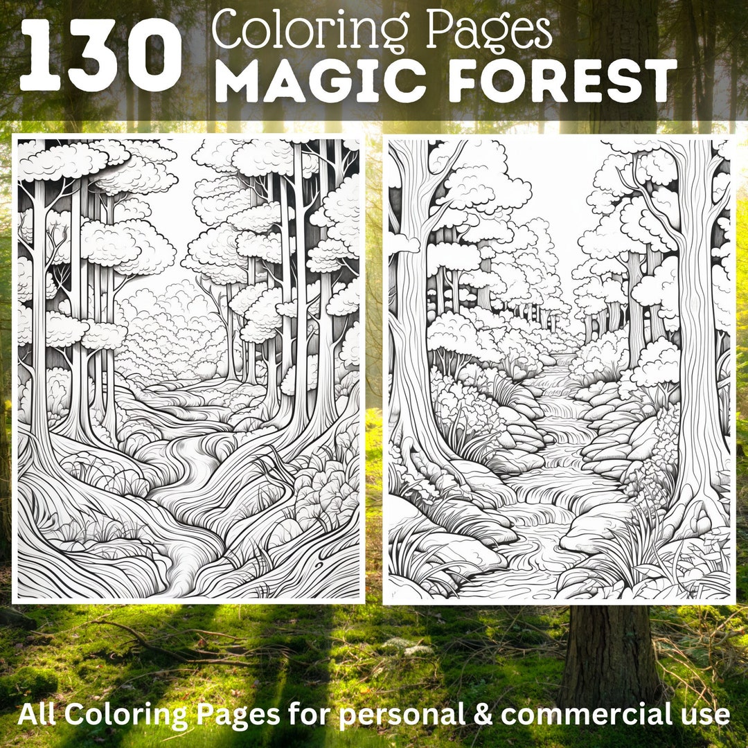 130 Magic Forest Coloring Pages | Printable Coloring Book | Coloring ...
