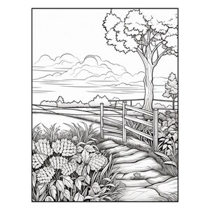 100 Autumn Landscape Coloring Pages | Printable Coloring Book ...