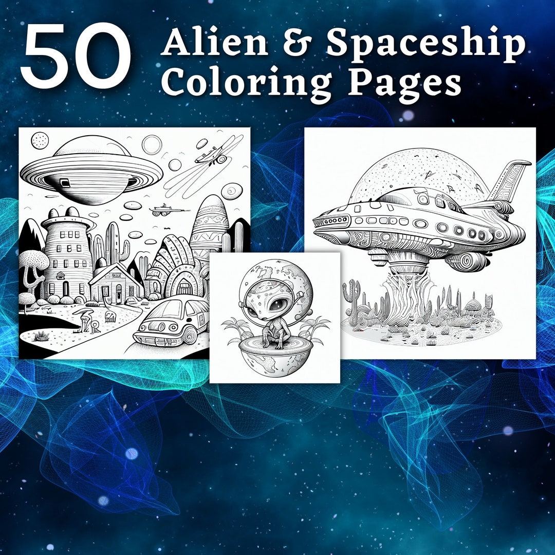 50 Alien Coloring Pages Printable Coloring Book Coloring Pages for ...