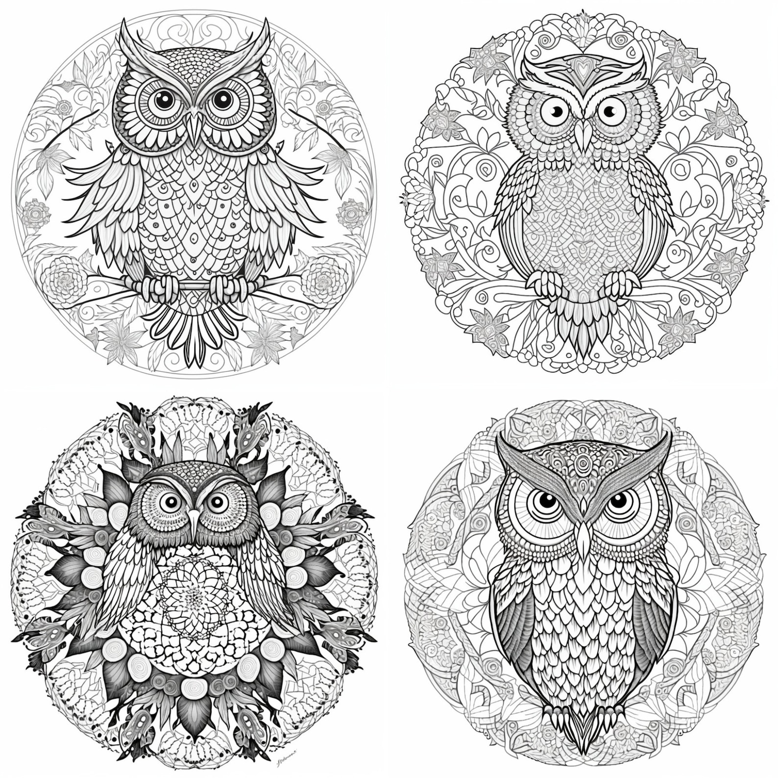 50 Owl Mandala Coloring Pages Printable Coloring Book Coloring Pages ...
