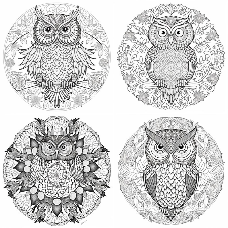 50 Owl Mandala Coloring Pages Printable Coloring Book Coloring Pages ...