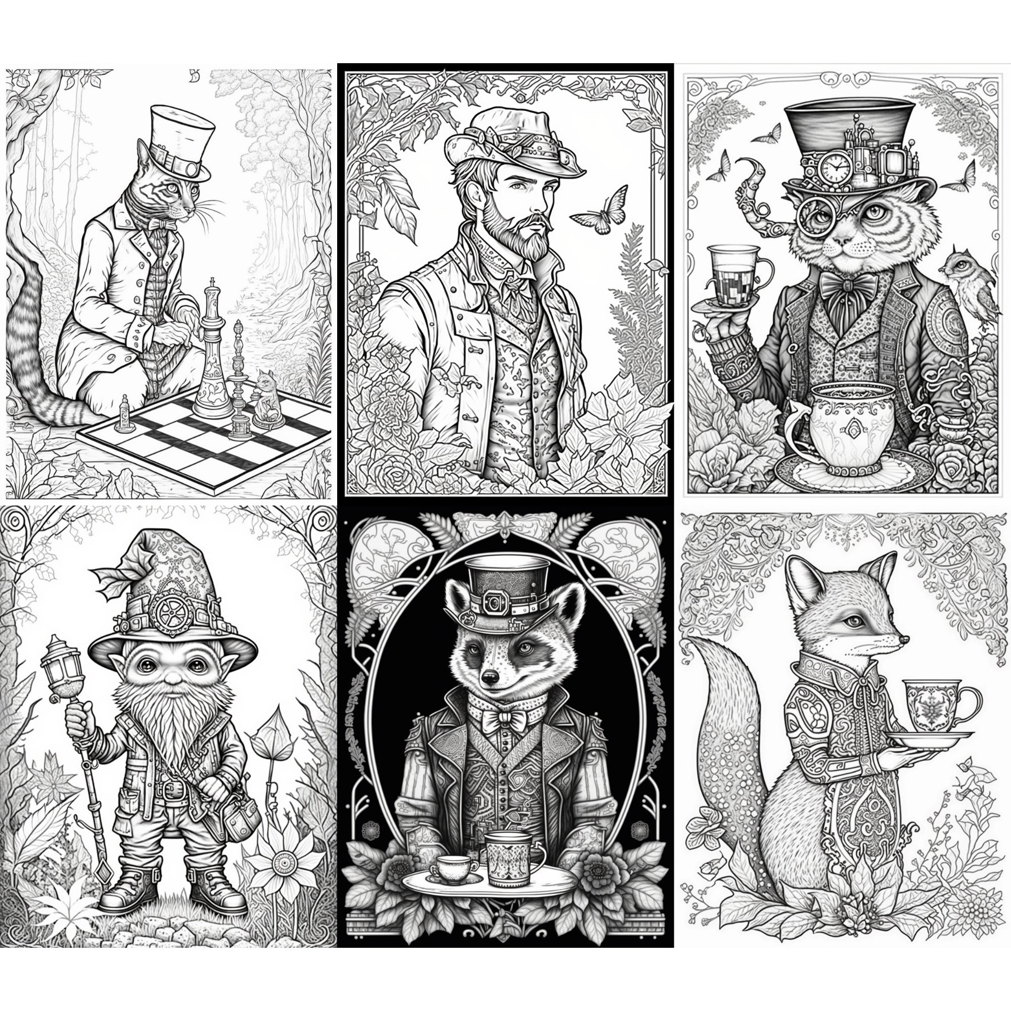 30 Steampunk Coloring Pages | Printable Coloring Book | Coloring Pages ...
