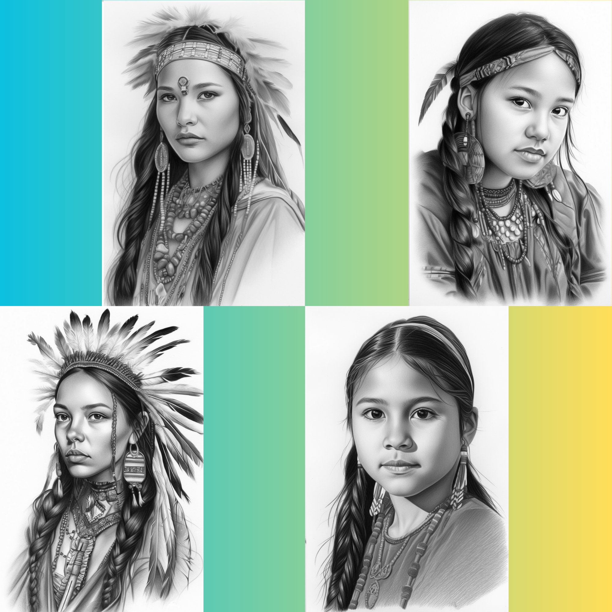 27 Native American Girl Grayscale Coloring Pages Printable Coloring ...
