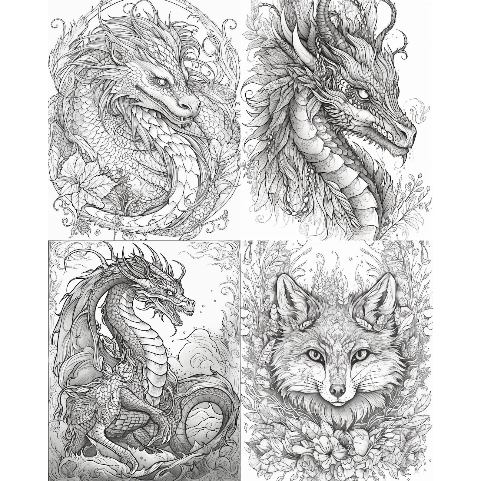 120 Fantasy Creatures Coloring Pages | Printable Coloring Book ...