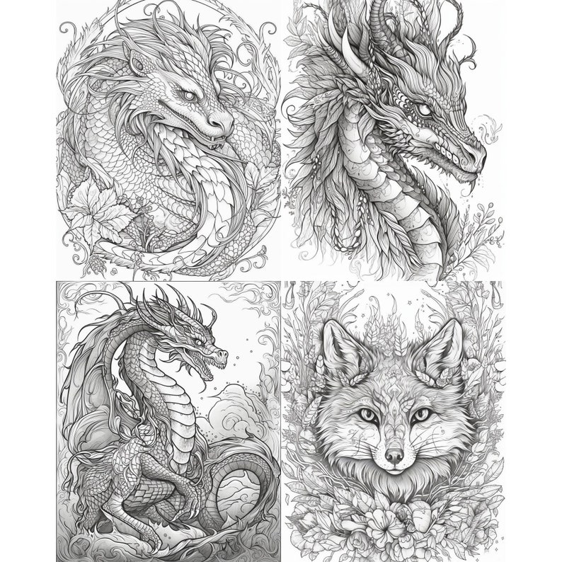 120 Fantasy Creatures Coloring Pages | Printable Coloring Book ...