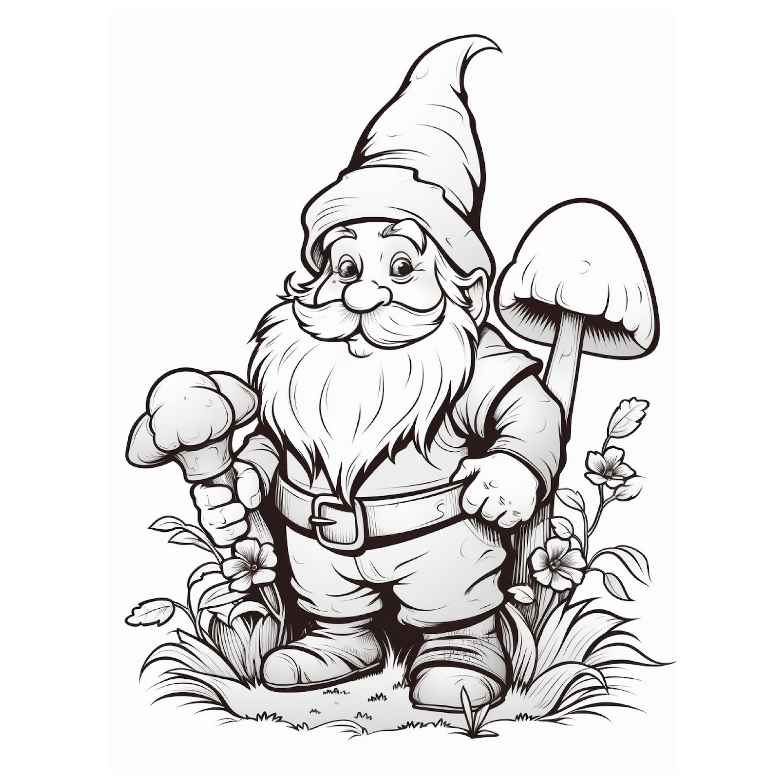 100 Gnomes Coloring Pages Cute Printable Coloring Book Coloring Pages ...