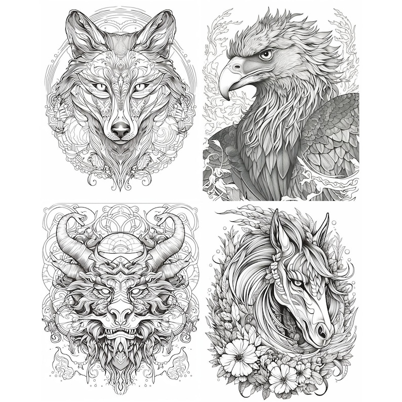 120 Fantasy Creatures Coloring Pages | Printable Coloring Book ...