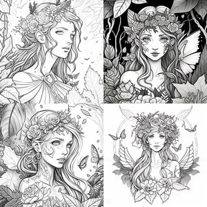 40 Fantasy Elves Coloring Pages | Printable Coloring Book | Coloring ...