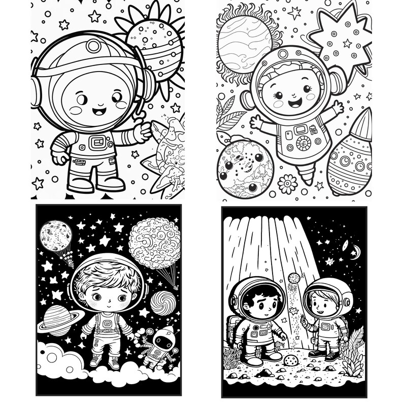 75 Kids in Space Coloring Pages Printable Coloring Book Space Coloring ...