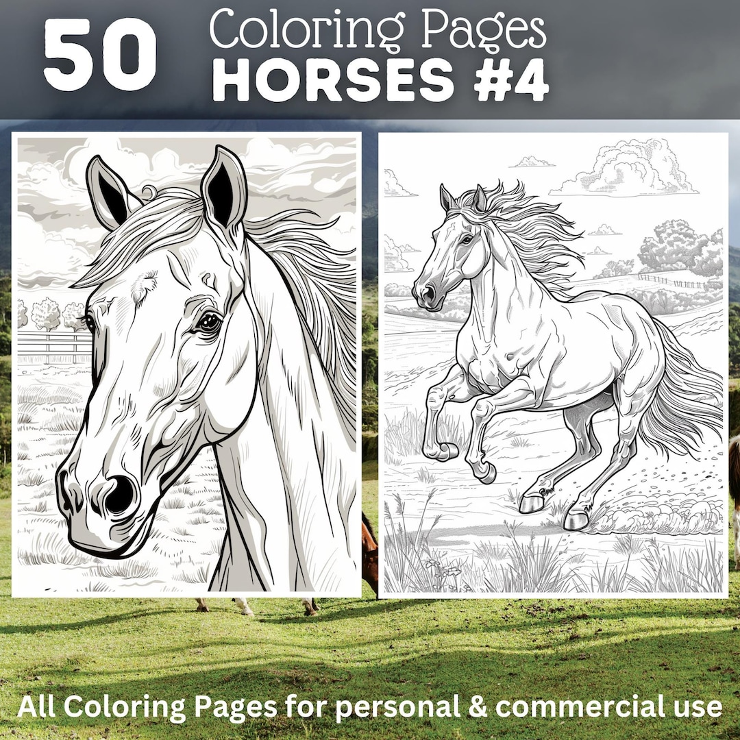 50 Horse Coloring Pages No. 4 | Printable Coloring Images | Coloring ...