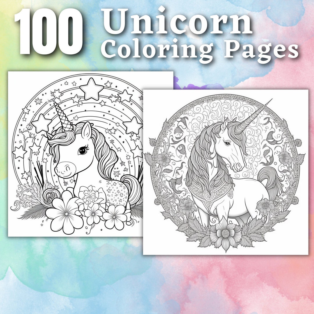 100 Unicorn Coloring Pages | Printable Coloring Book | Coloring Pages ...