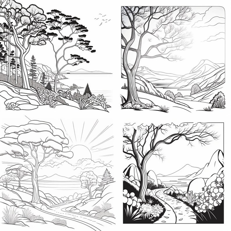 90 Landscape Coloring Pages Printable Coloring Book Coloring Pages for ...