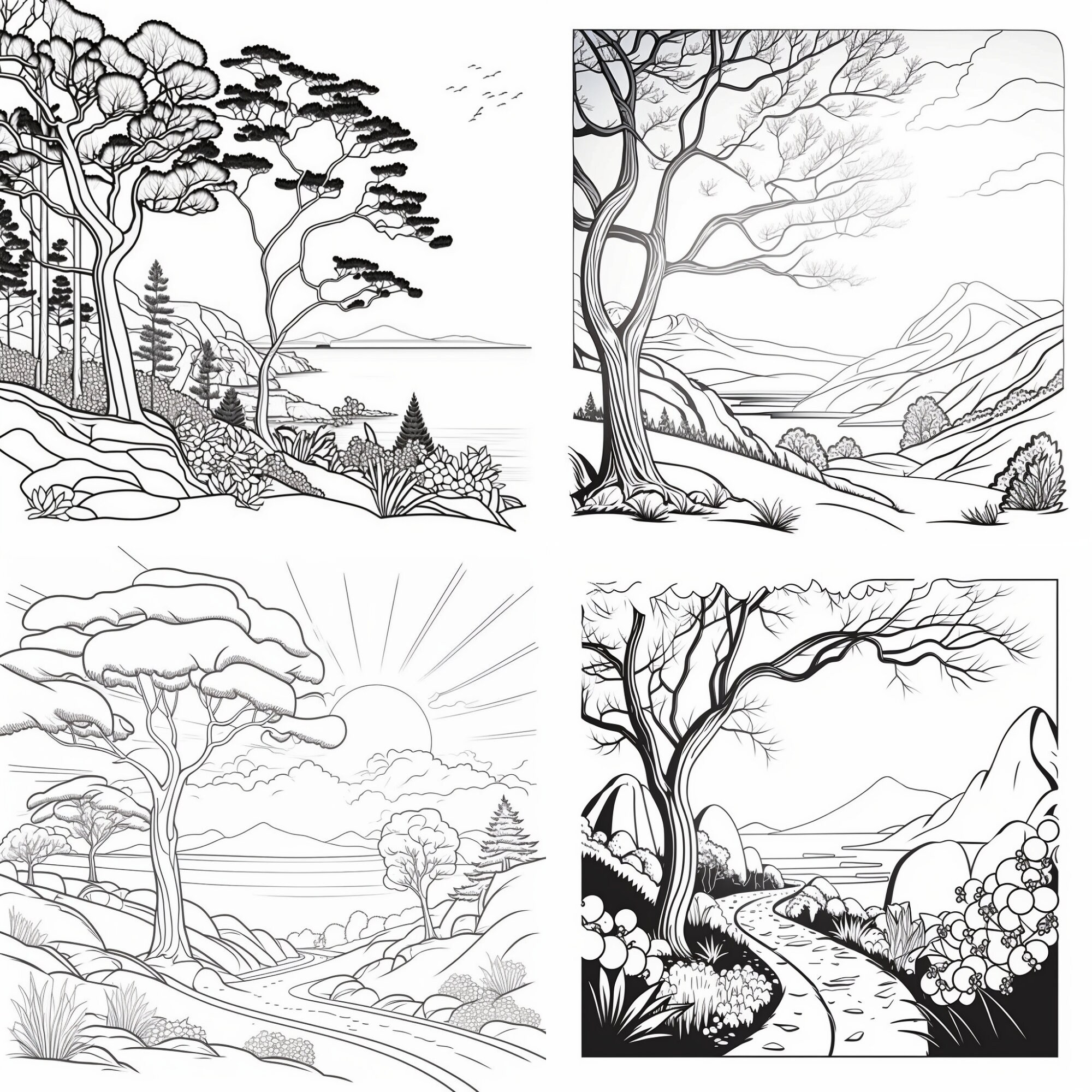 90 Landscape Coloring Pages Printable Coloring Book Coloring Pages for ...