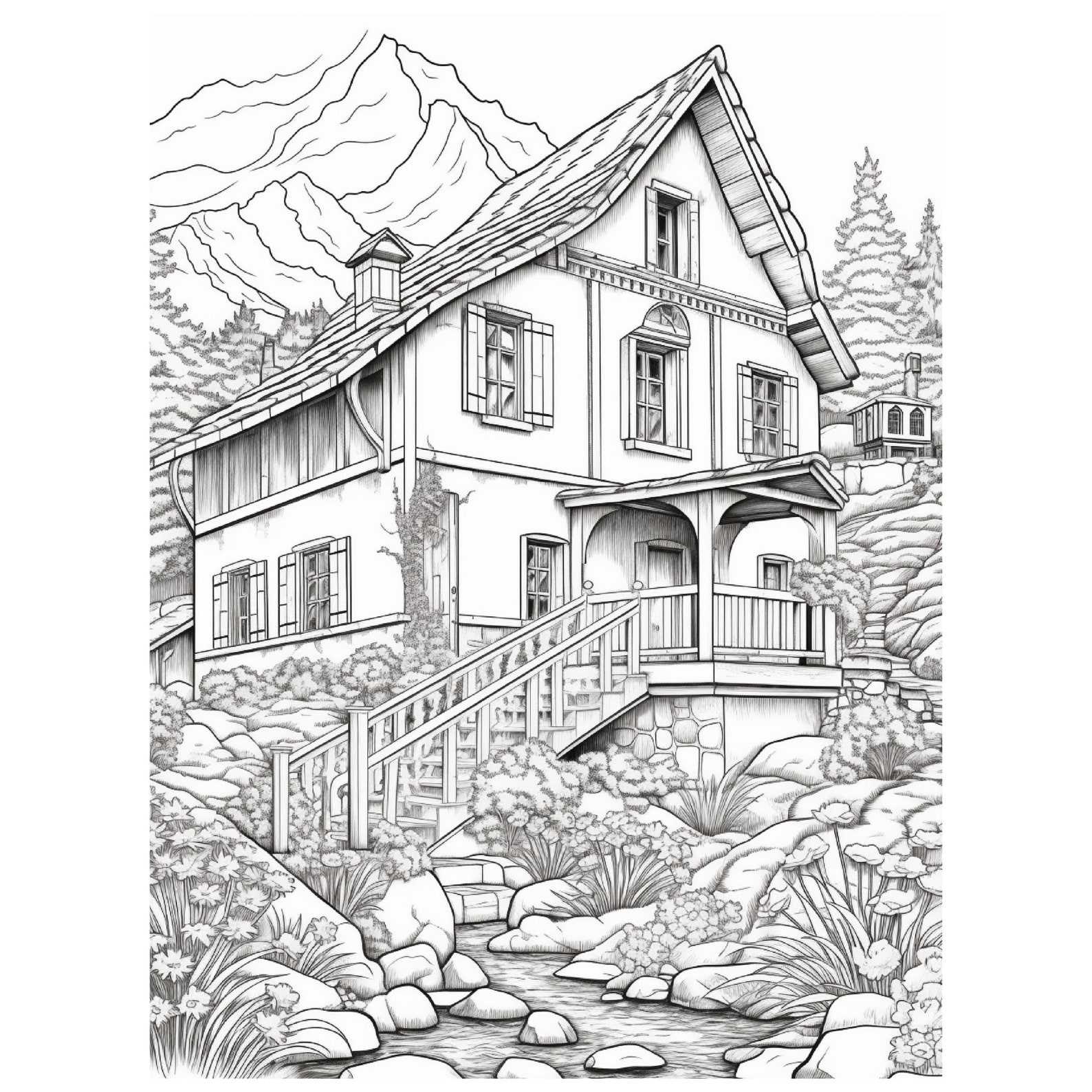 50 Beautiful Houses Coloring Pages Cute Printable Coloring Book ...