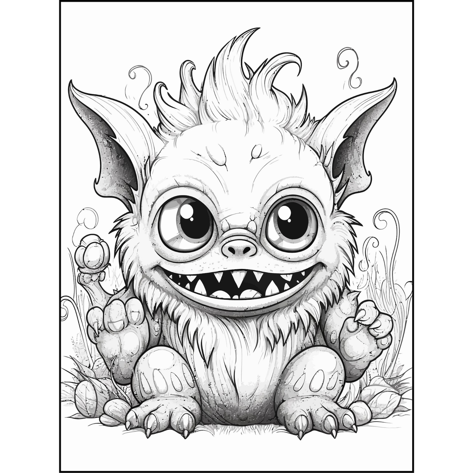100 Little Monster Coloring Pages Printable Coloring Book - Etsy