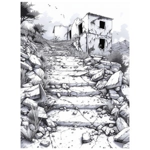 80 Lost Places Coloring Pages | Ghost Towns & Landscapes (digital ...
