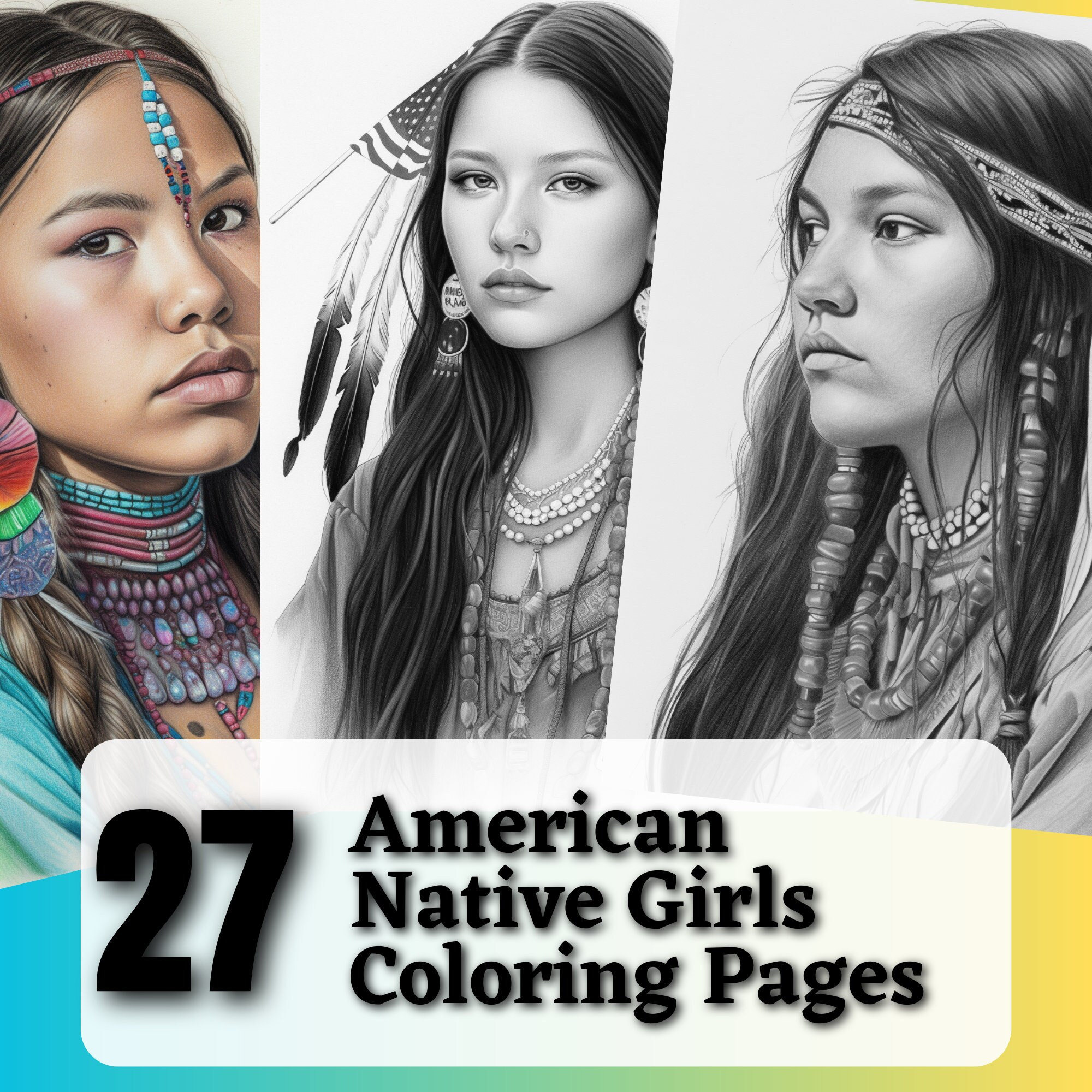 27 Native American Girl Grayscale Coloring Pages | Printable Coloring ...