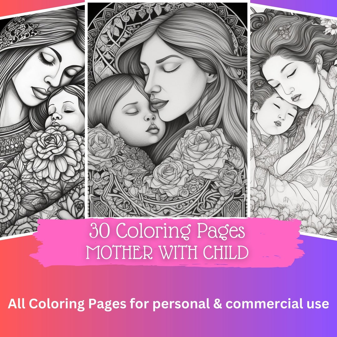 30 Mother and Child Coloring Pages | Printable Coloring Book Mothers ...