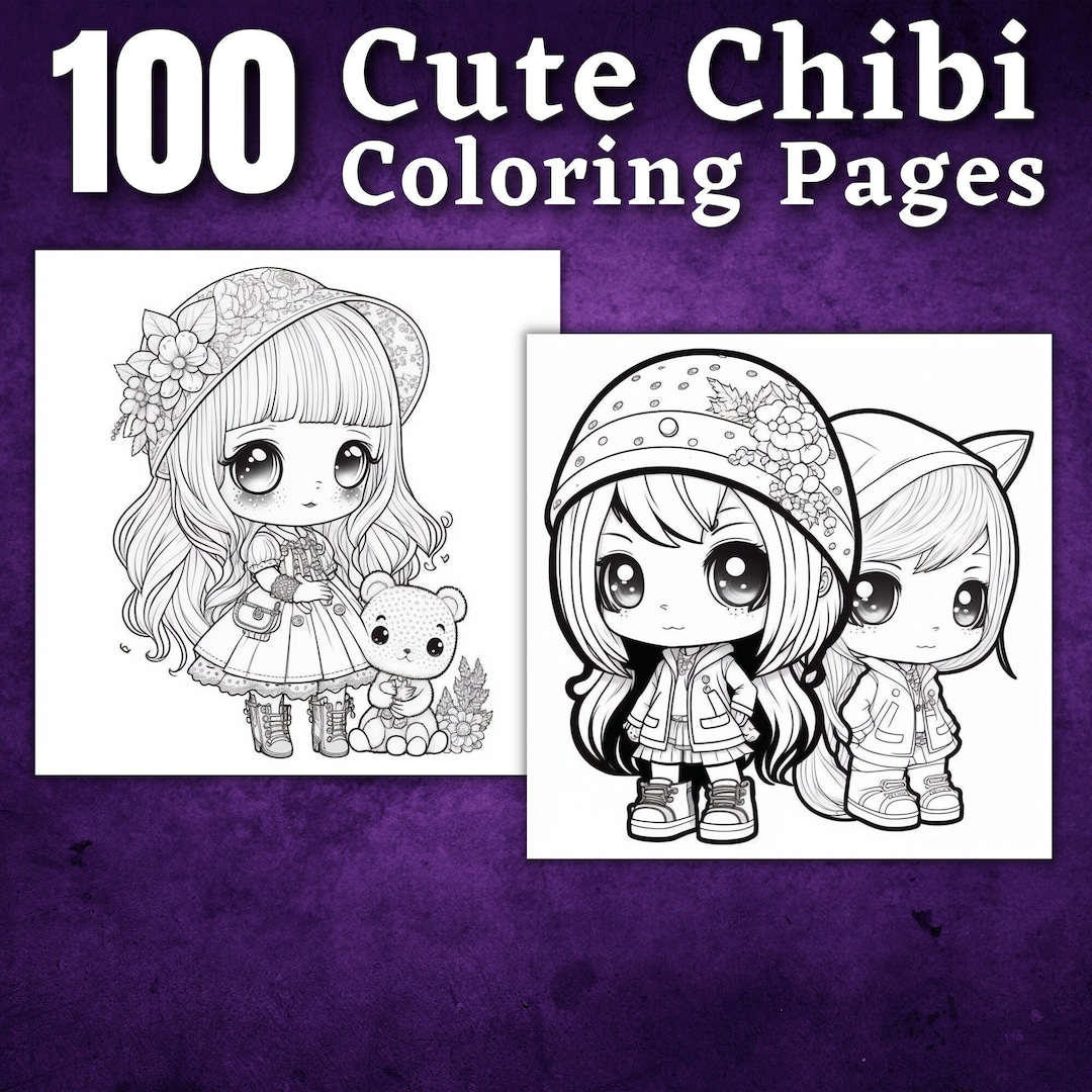100 Chibi Coloring Pages | Printable Coloring Book | Coloring Pages for ...