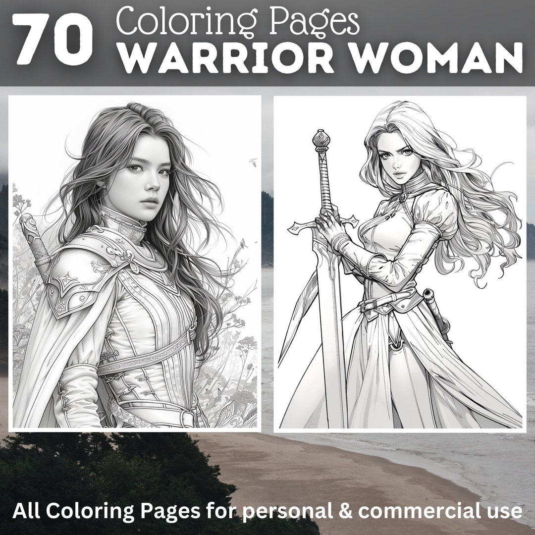 70 Female Warrior Coloring Pages | Printable Coloring Book | Coloring ...