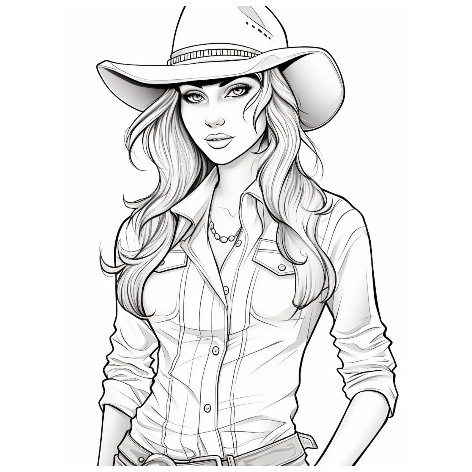 100 Western Cowgirls Coloring Pages Printable Coloring Book Coloring ...