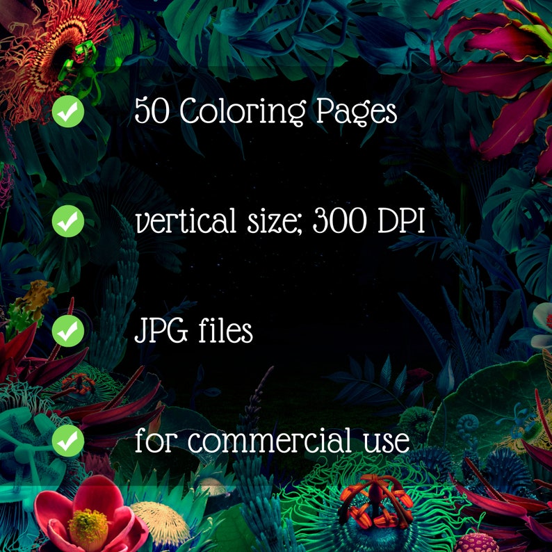 50 Jungle Adventure Coloring Pages Printable Coloring Book - Etsy