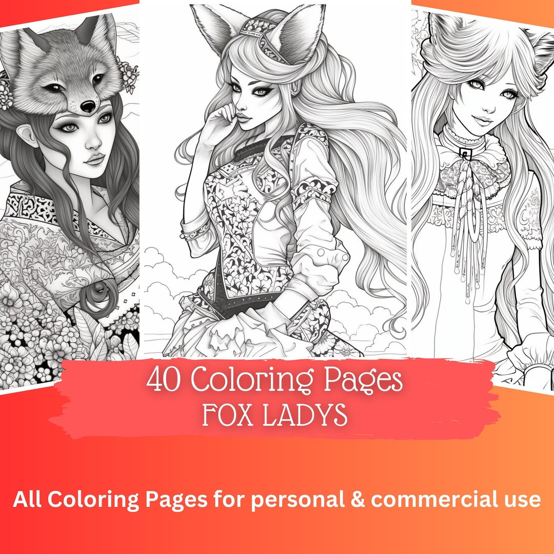 40 Fox Ladys Coloring Pages | Printable Coloring Book | Coloring Pages ...