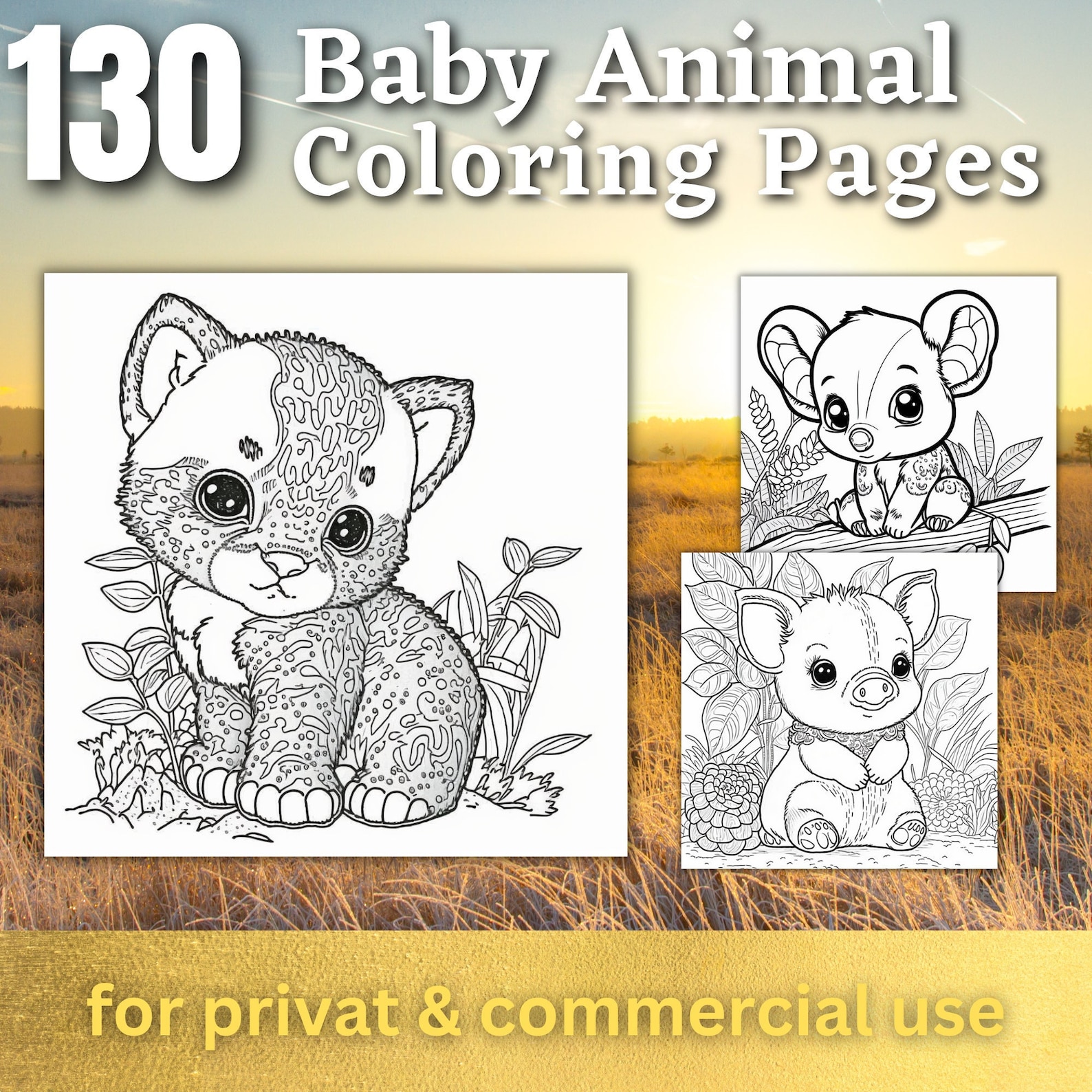 130 Baby Animal Coloring Pages Printable Coloring Book Cute Coloring ...