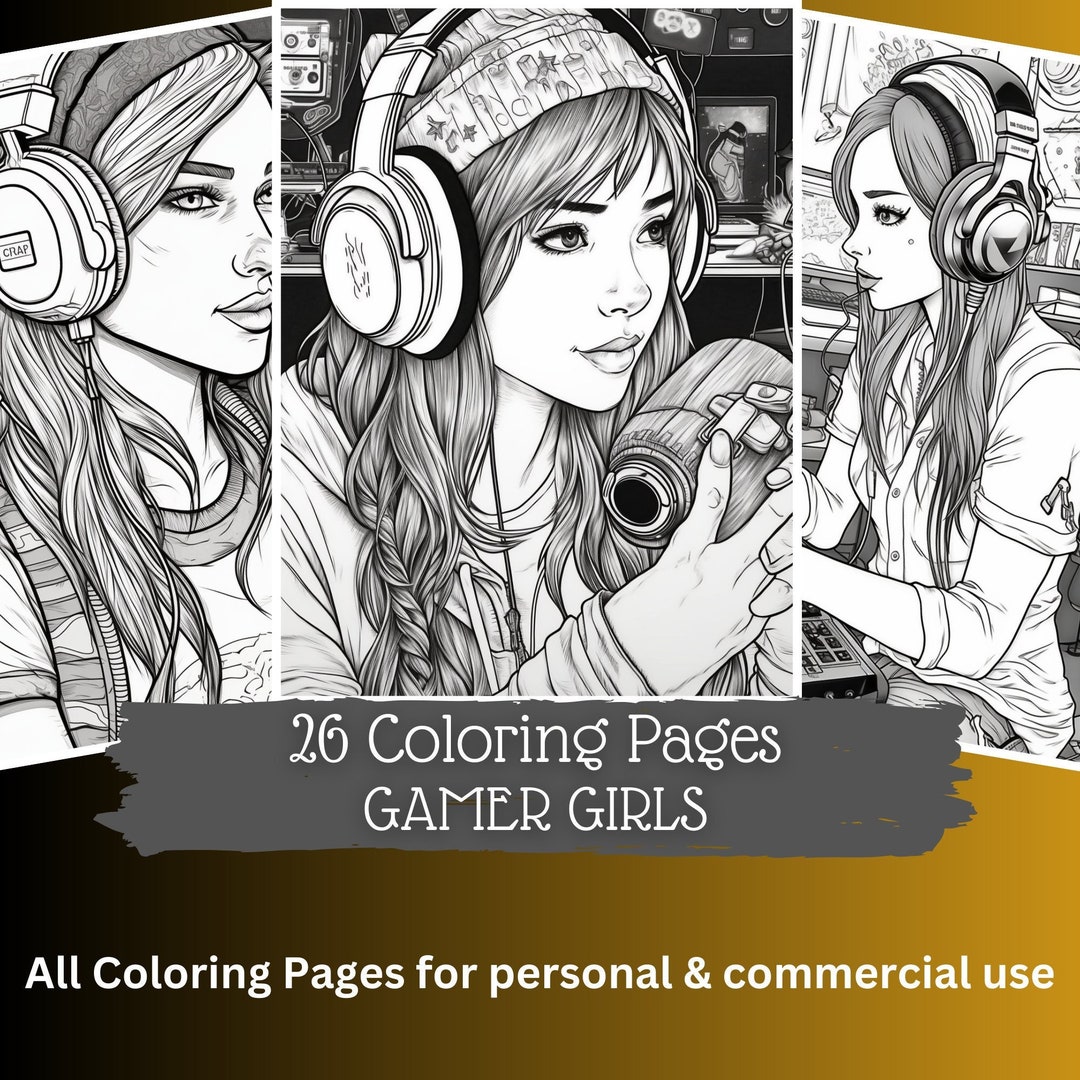 26 Gamer Girl Coloring Pages | Printable Coloring Book | Coloring Pages ...