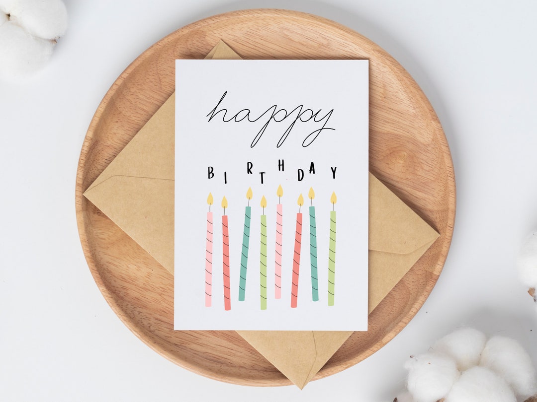 Happy Birthday Card, Birthday Card Template, Printable Greeting Card ...