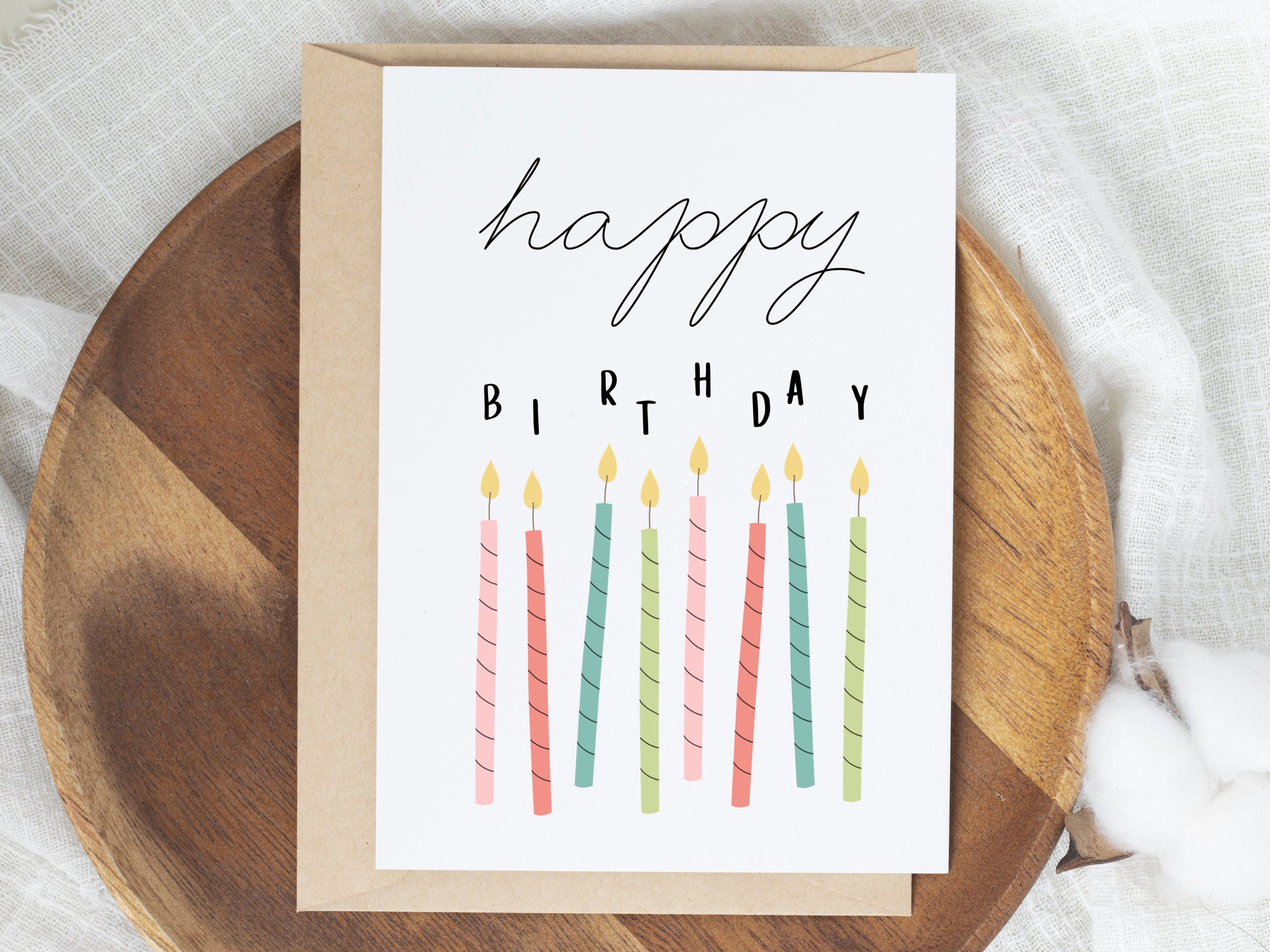 Happy Birthday Card, Birthday Card Template, Printable Greeting Card ...